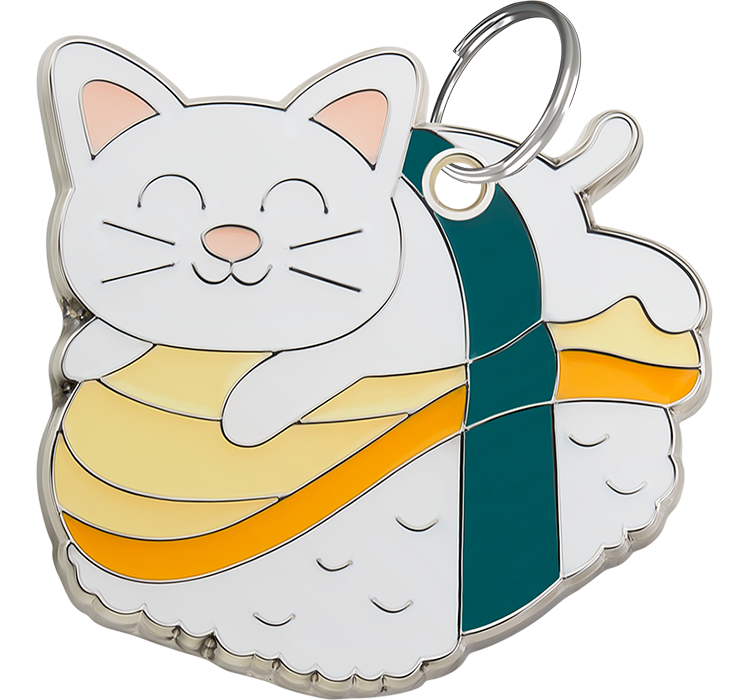 Sushi Engraved Cat Tag